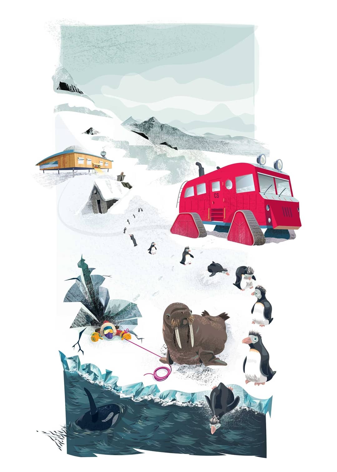 Antarctic Explorers - Childrens Storytelling Art Poster