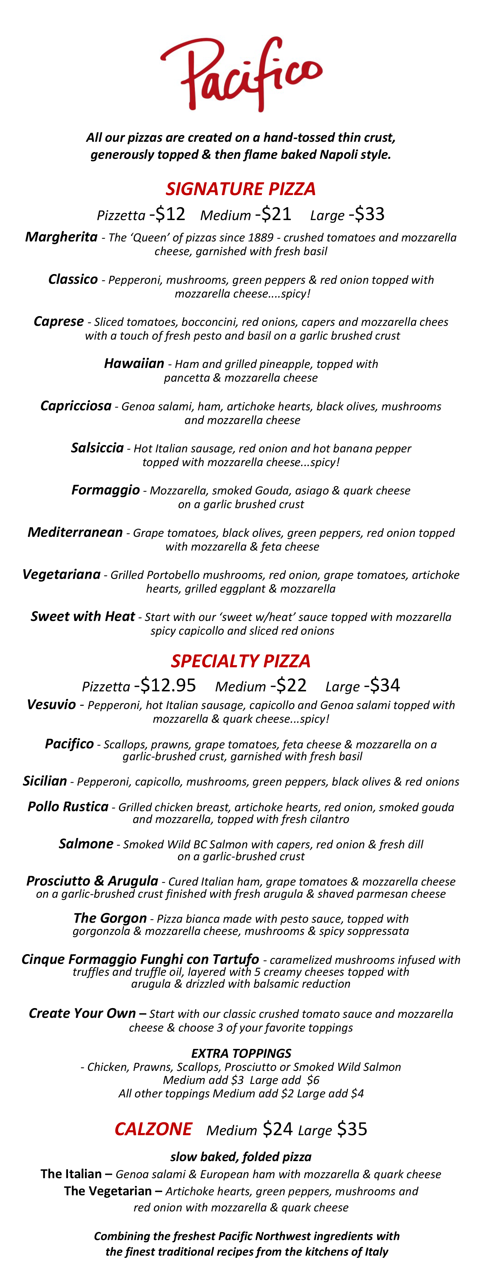 Pacifico Pizzeria & Ristorante