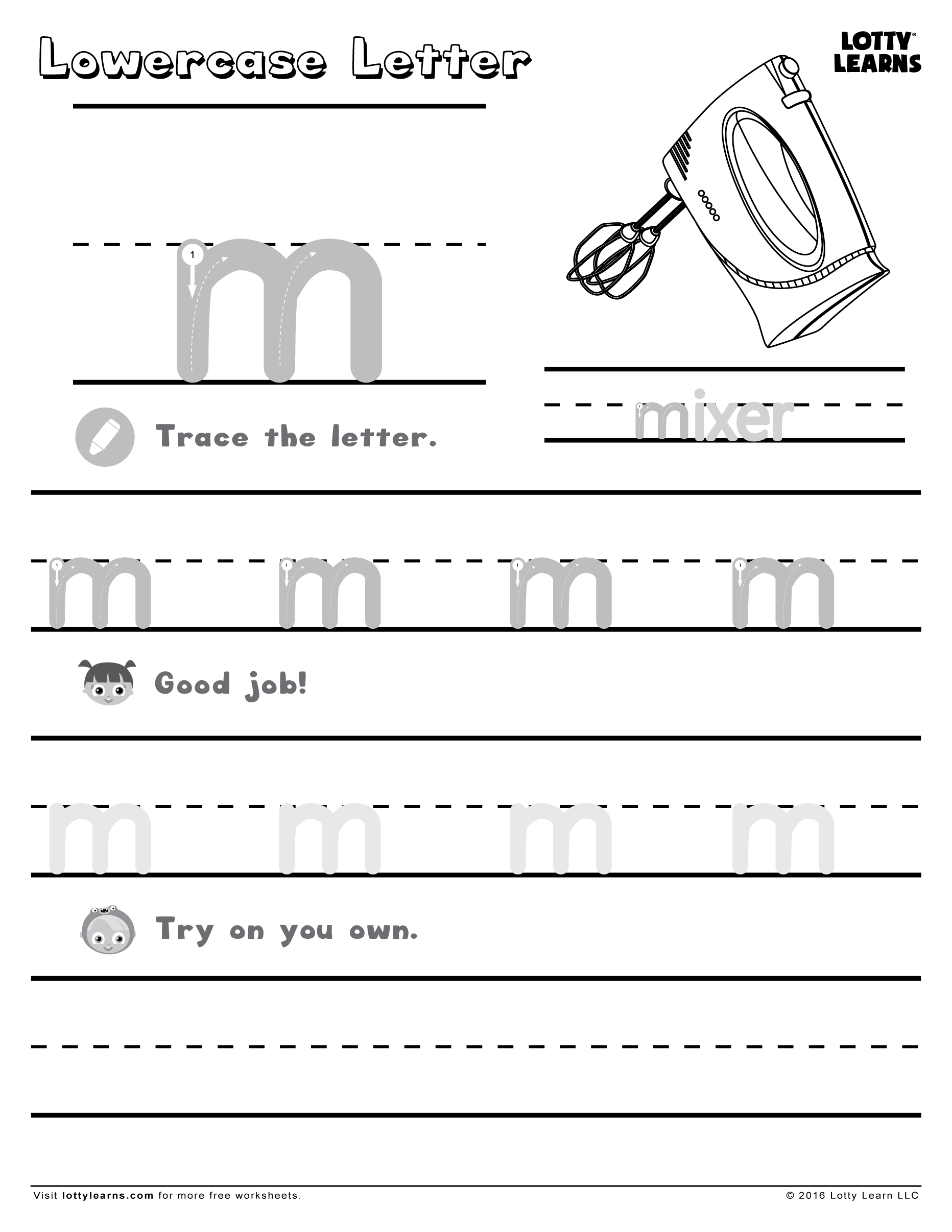 Lowercase Letter m | Lotty Learns