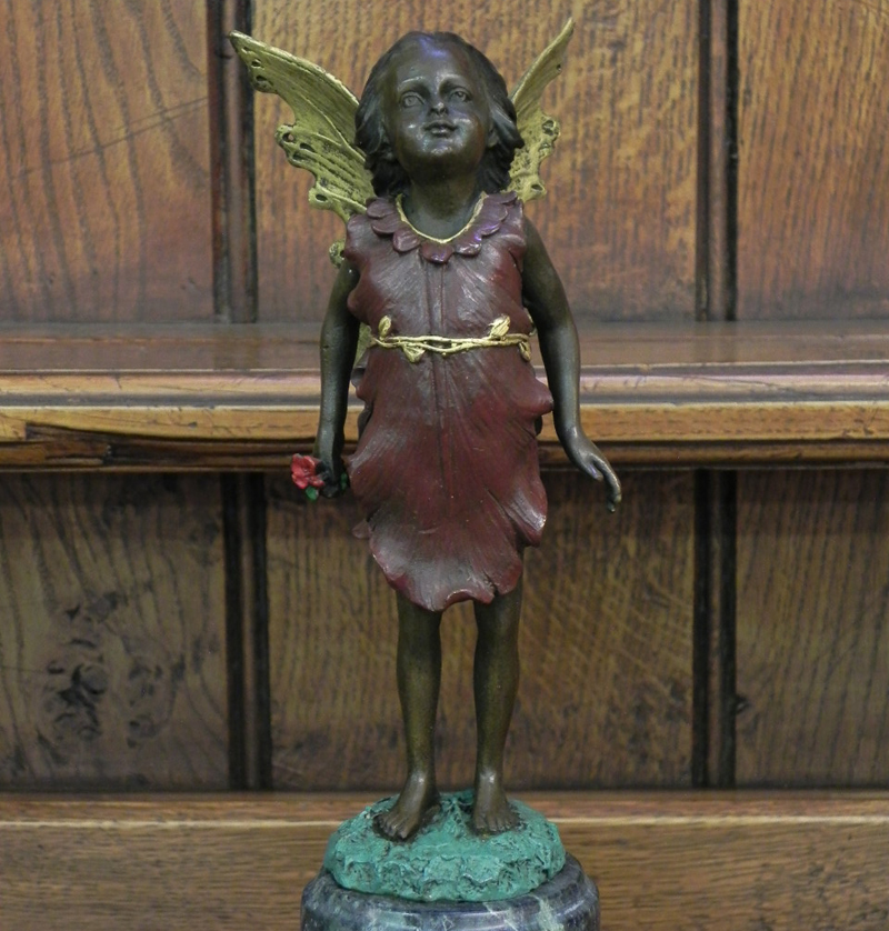 Bronze Emma fairy standing on marble base