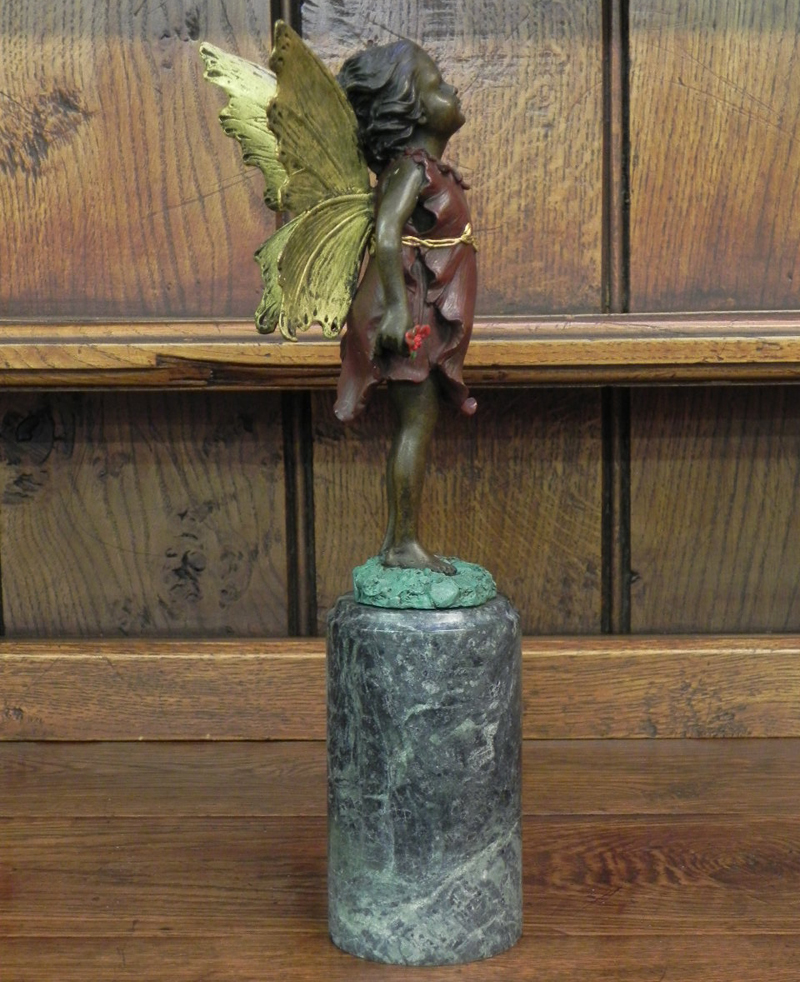 Bronze Emma fairy standing on marble base
