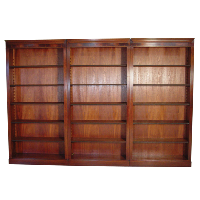 Mahogany side by side add on single open bookcase