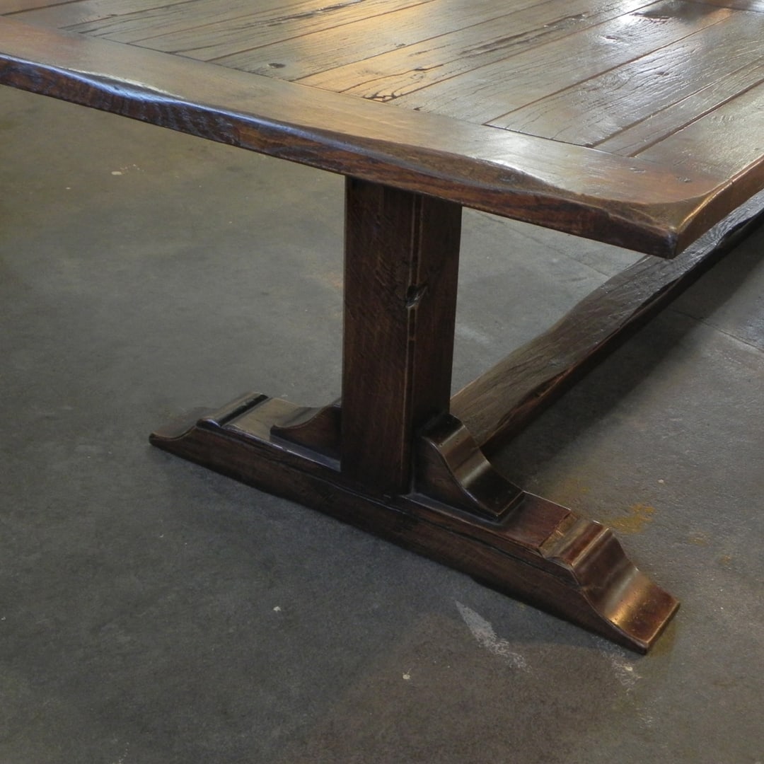 Rustic Oak, panel top refectory table