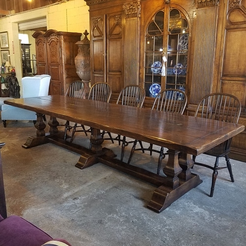 Oak, X leg refectory table