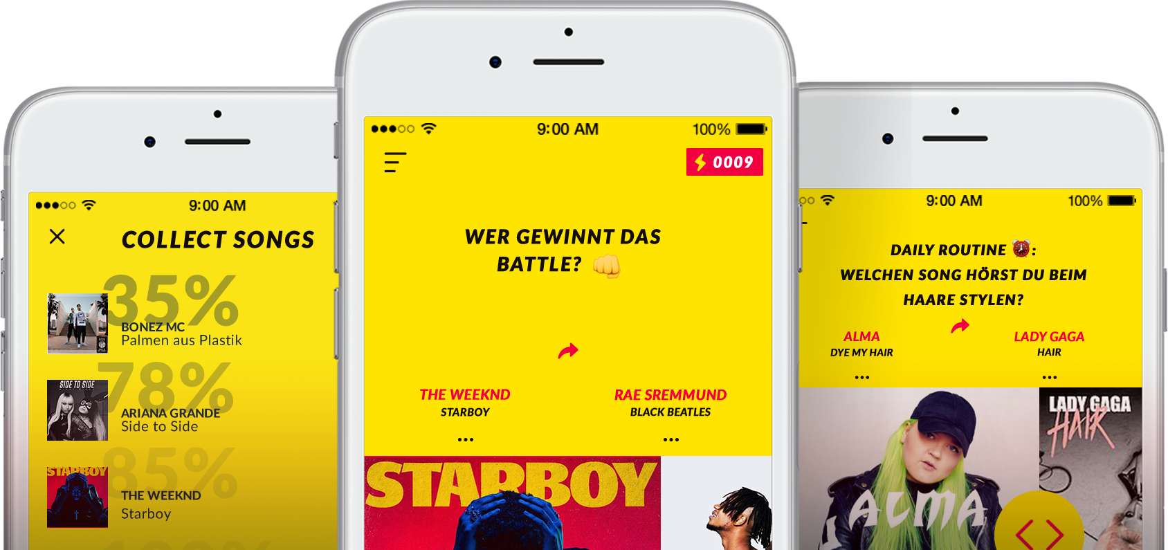 Music Bash App – Zwei Songs, deine Meinung!
