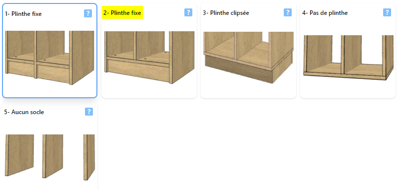 Différents types de socle