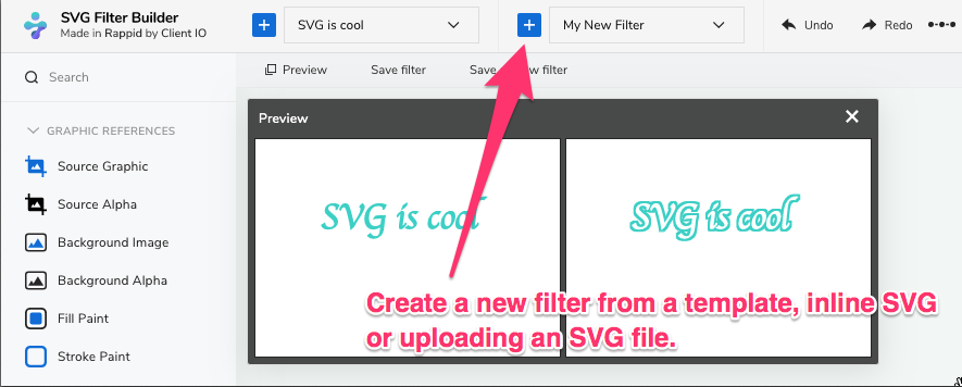 SVG Filter Builder – JointJS