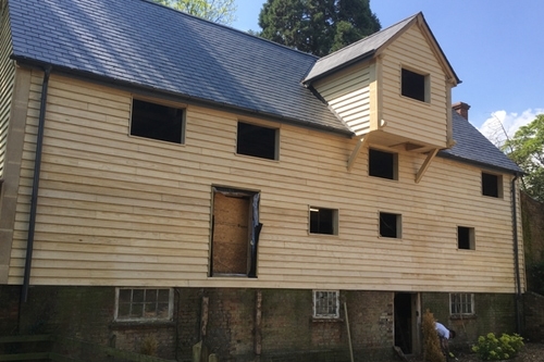 Weatherboard and windows