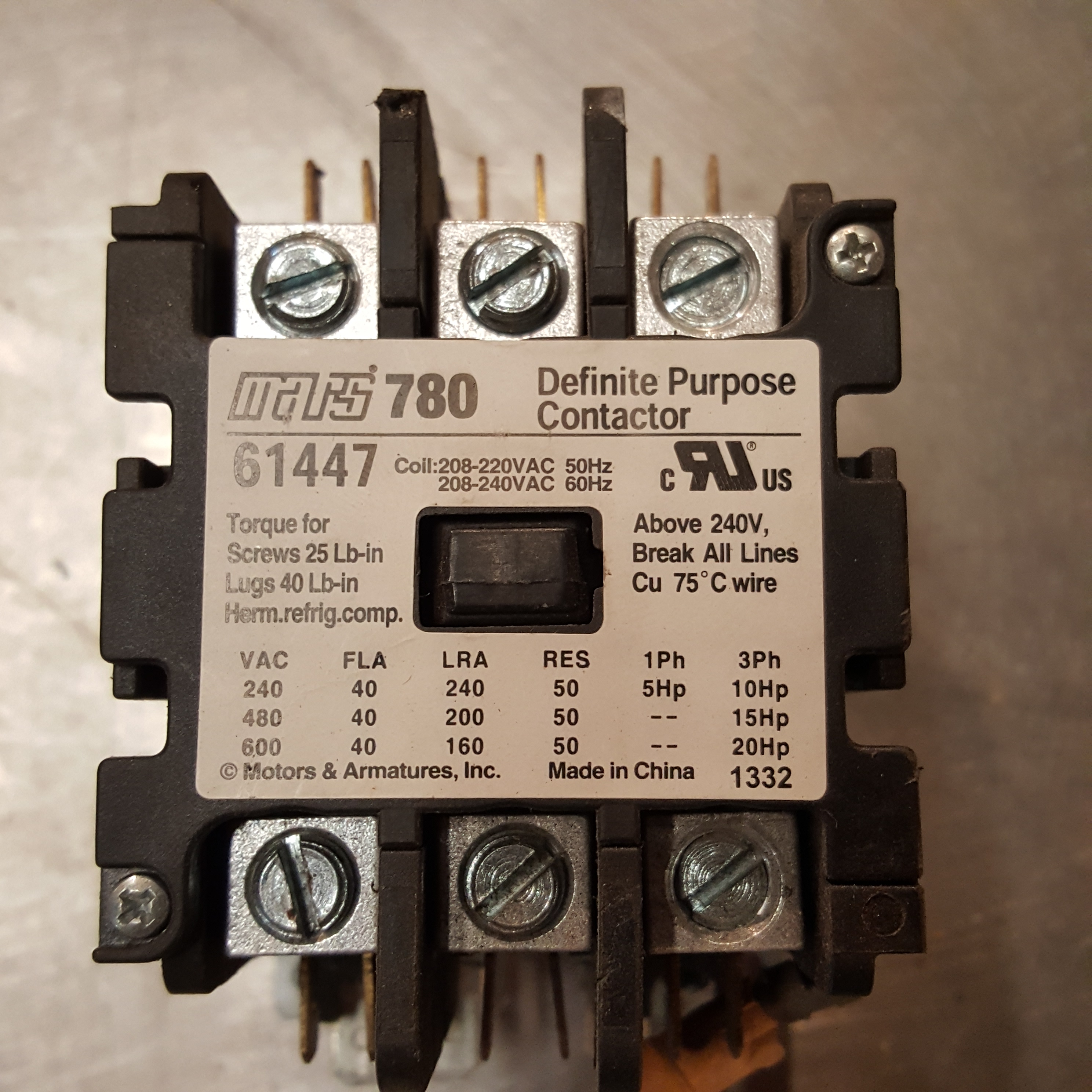 Contactor - Mars (7438) | Diligent Equipment Exchange