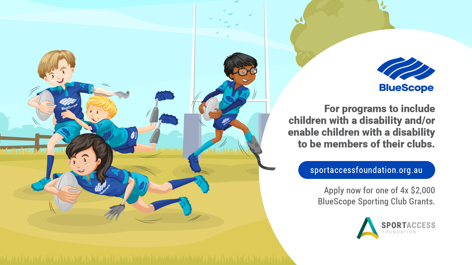 BlueScope Sporting Club Grant | 2023 Grants | Sport Access Foundation