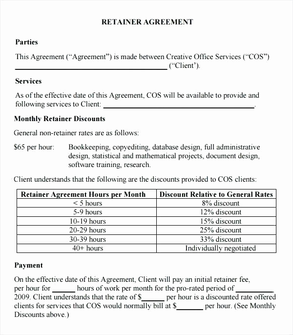 Monthly Retainer Agreement Template Download Bonsai