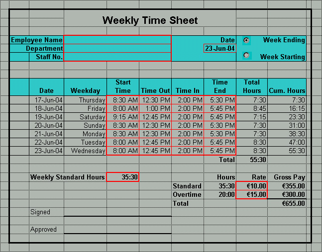  Download Time Sheet Template Excel Bonsai