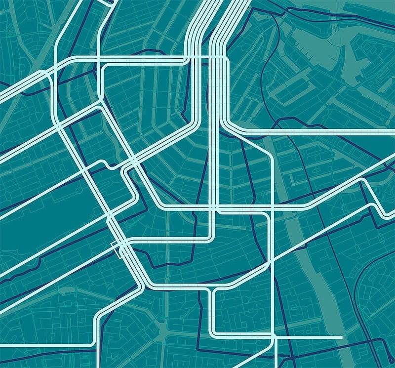 Map of the Amsterdam Tram Network