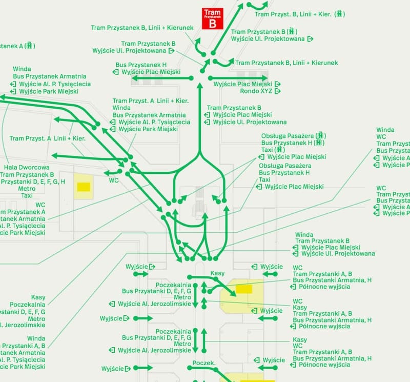 Wayfinding for Warsaw Zachodnia Train Station