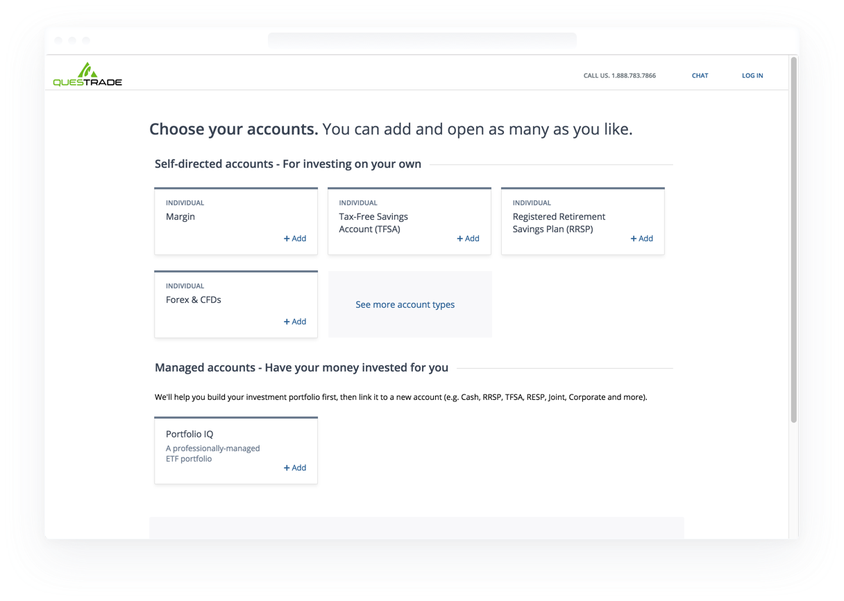 Ryan Woo | Portfolio | Questrade: Account Selection Redesign