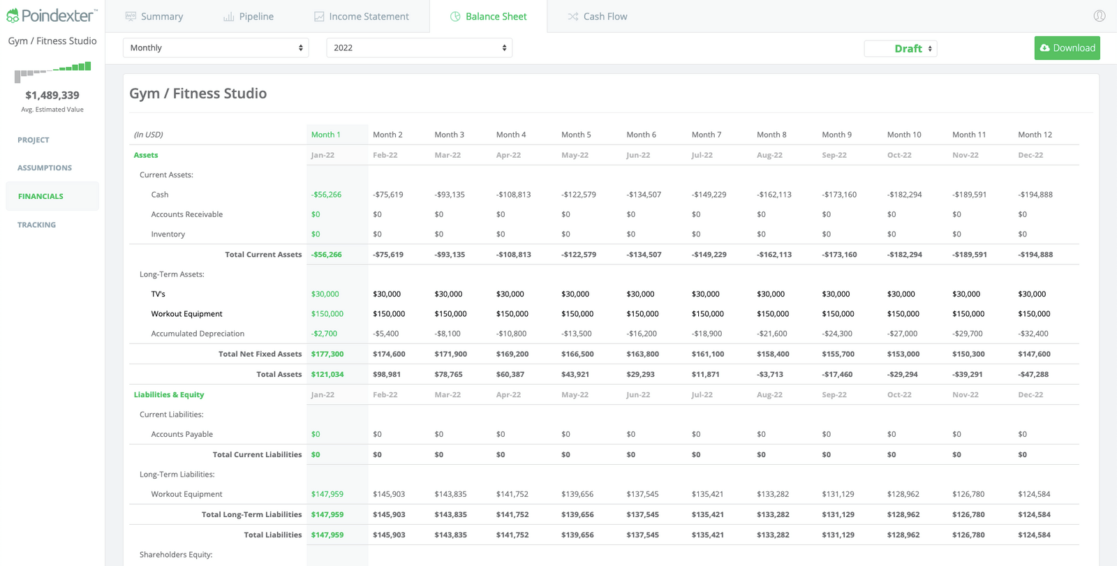 Gym / Fitness Studio Financial Model Template | Start Free