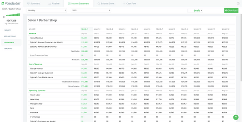 Salon / Barbershop Financial Model Template | Start Free