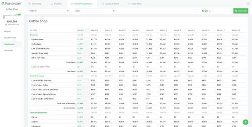 Coffee Shop Financial Model Template | Start Free