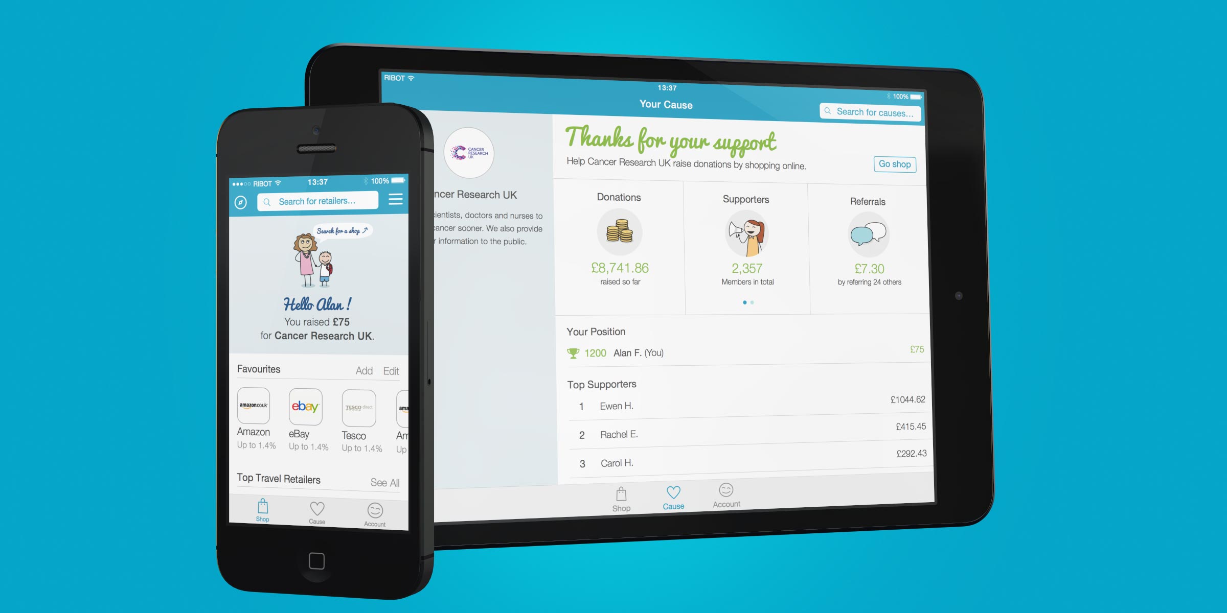 Easyfundraising - Effortlessly donate whilst shopping on iOS devices