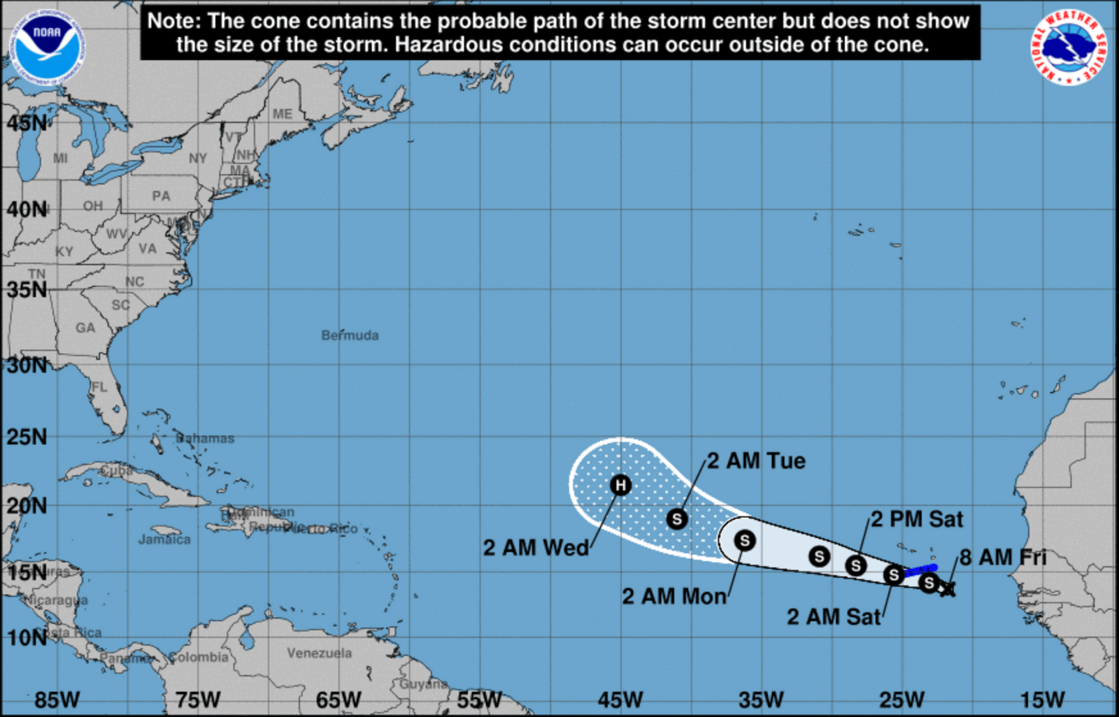 Potential tropical cyclone forming in the Atlantic: NHC
