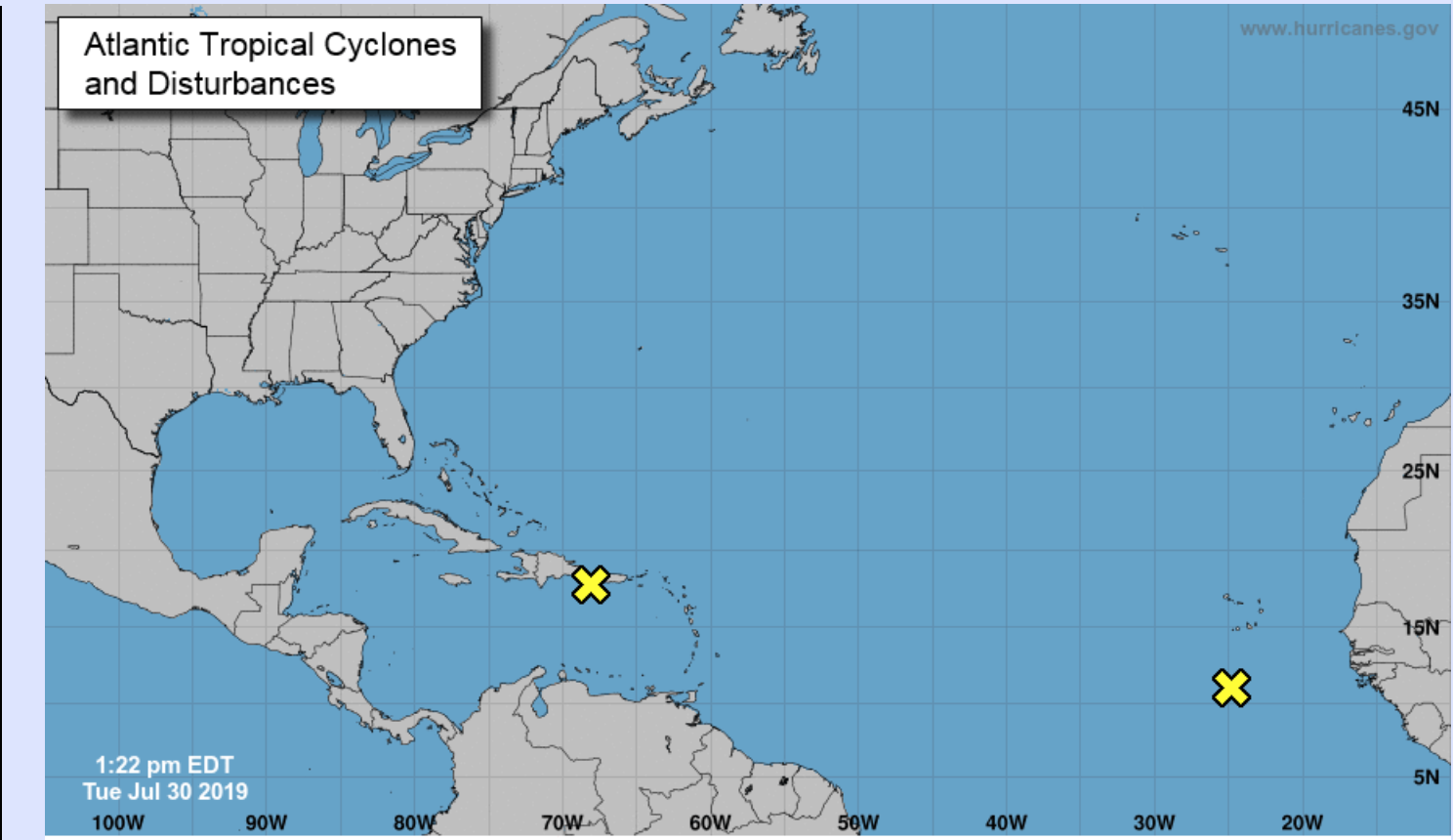 Two tropical disturbances brewing in the Atlantic, possible storm formation