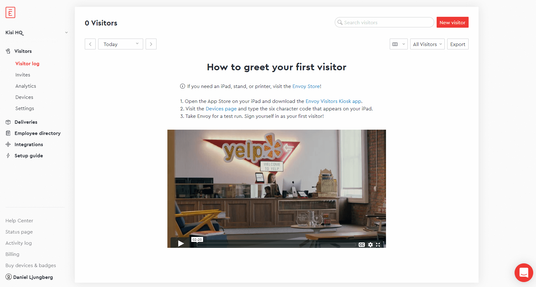 Integrate Kisi Access Control with Envoy Visitor Management