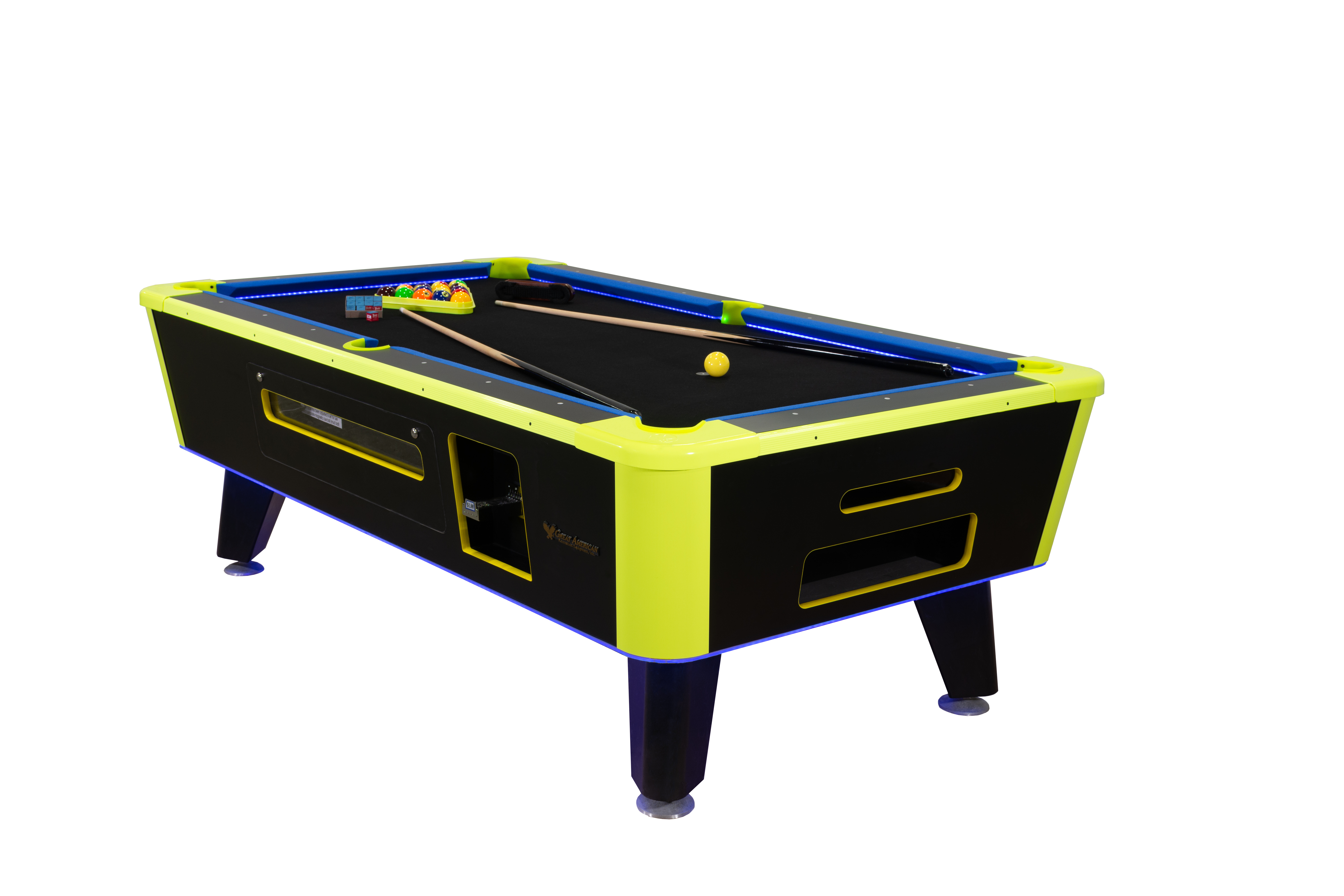 Neon Lites Commercial Pool Table by Great American Recreation