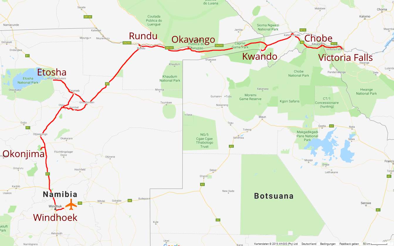Mietwagen Rundreise Namibia in den Caprivi Streifen