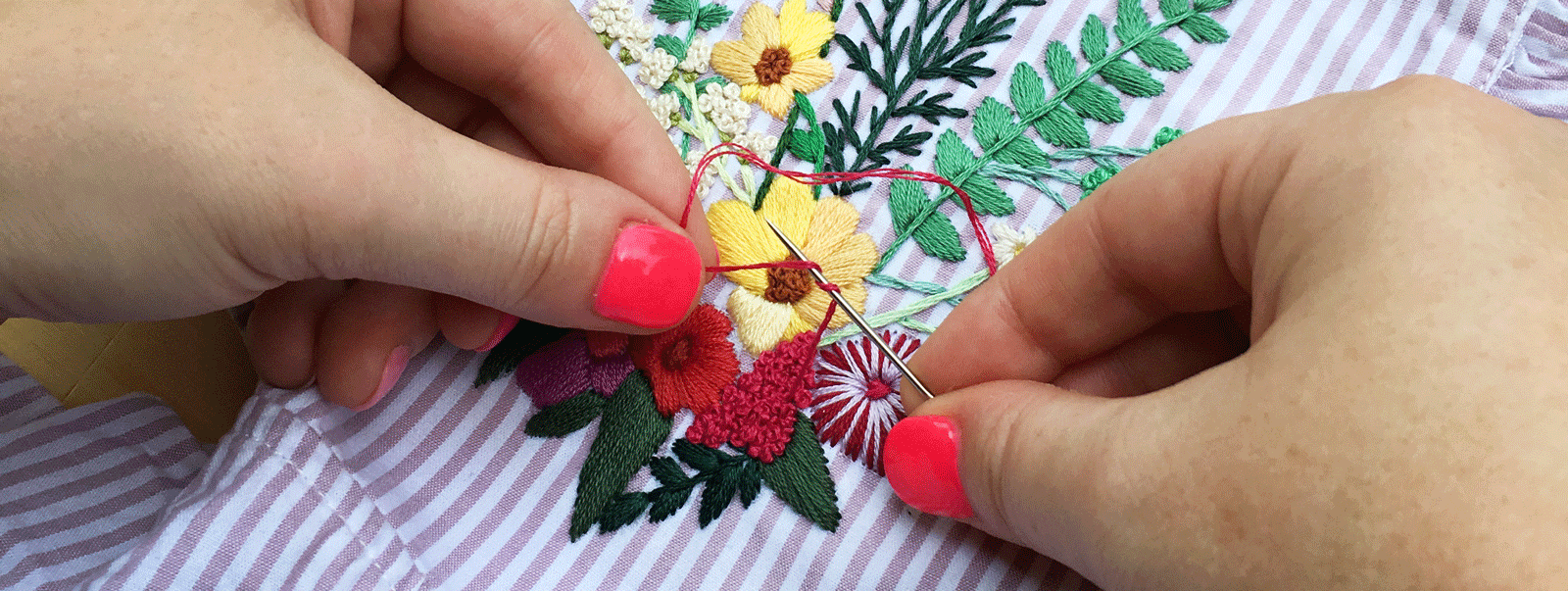 THNLife - DIY Embroidered Bouquet Pattern | Kristen Gula