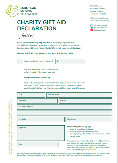 Gift aid forms