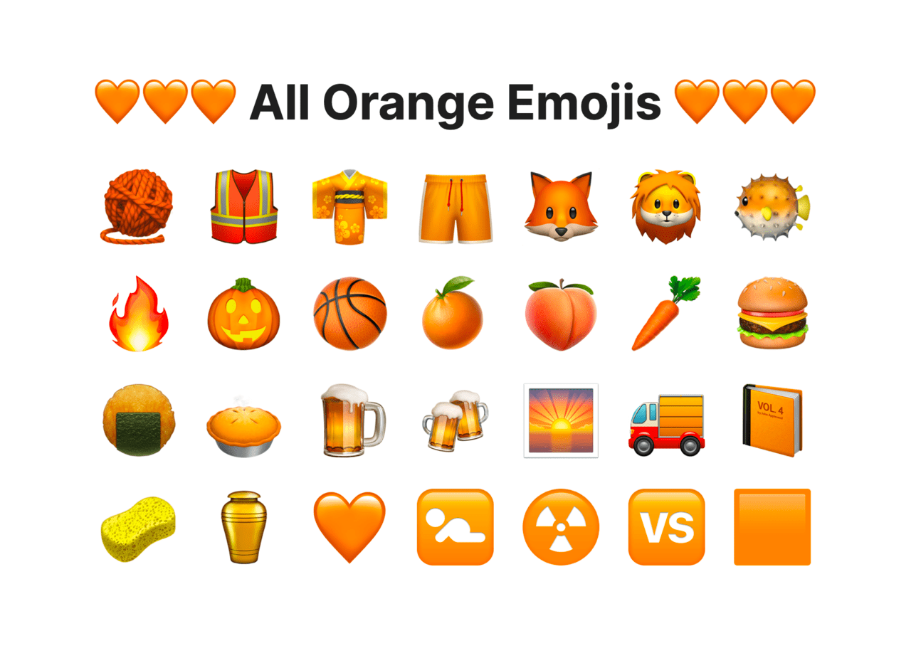  50 Orange Emojis Meanings Explained Copy Paste Eggradients
