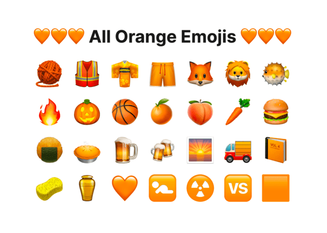 +50 Orange Emojis Meanings Explained (Copy & Paste) - Eggradients.com