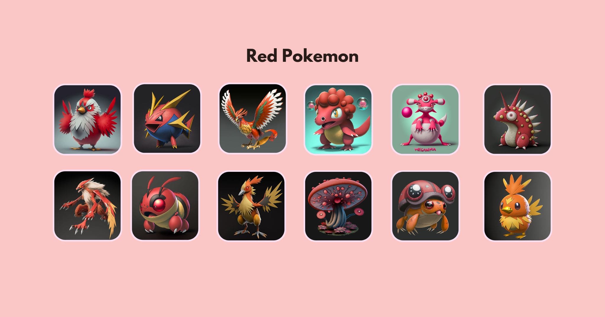 +30 Red Pokemon Explained ( 3D Images ) - Eggradients.com
