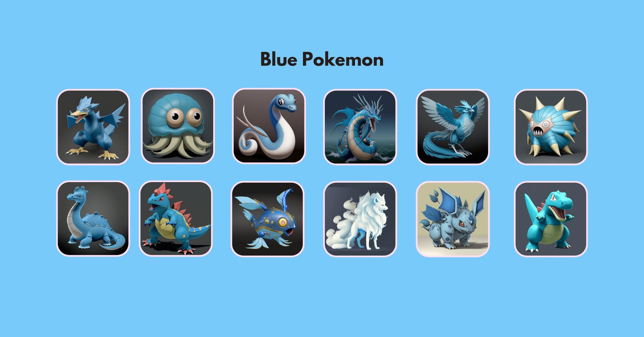 +30 Blue Pokemon Explained (3D Images ) - Eggradients.com