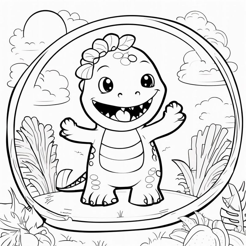 +50 Printable Dinosaur Coloring Pages: Discover Kawaii Dinosaurs ...