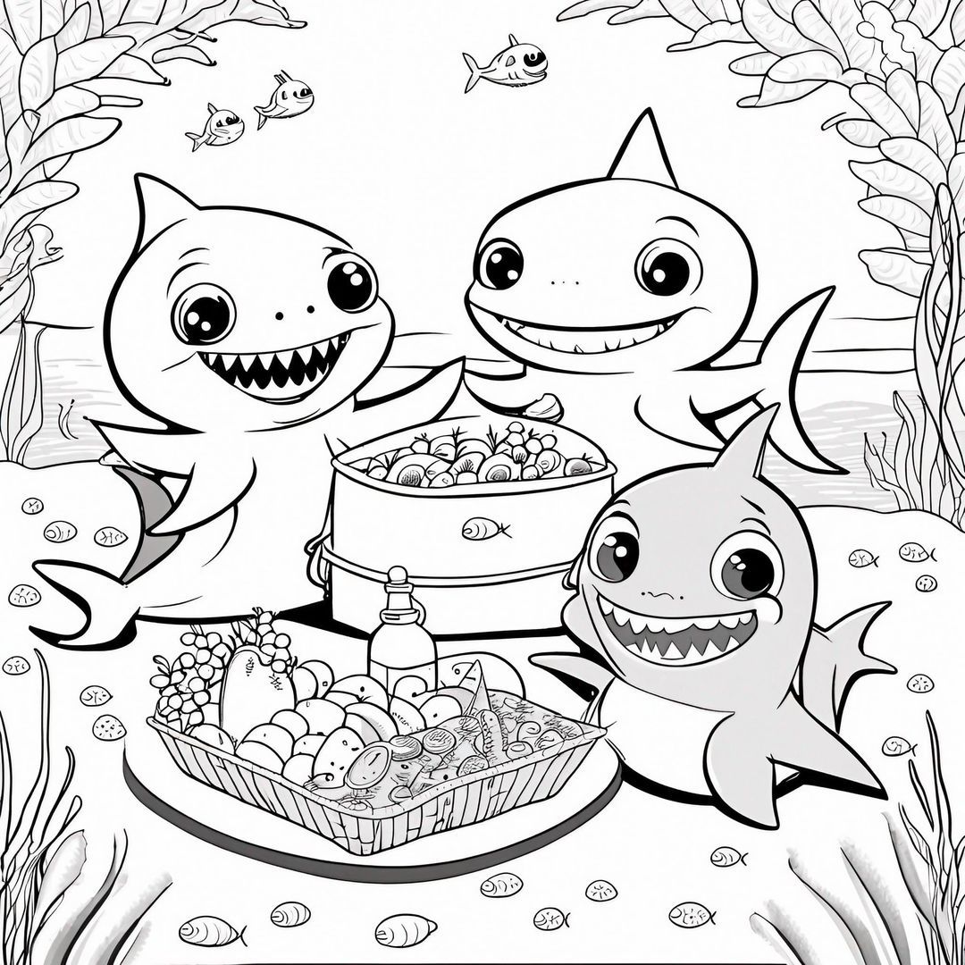 +50 Baby Shark Coloring Pages for Free - Eggradients.com