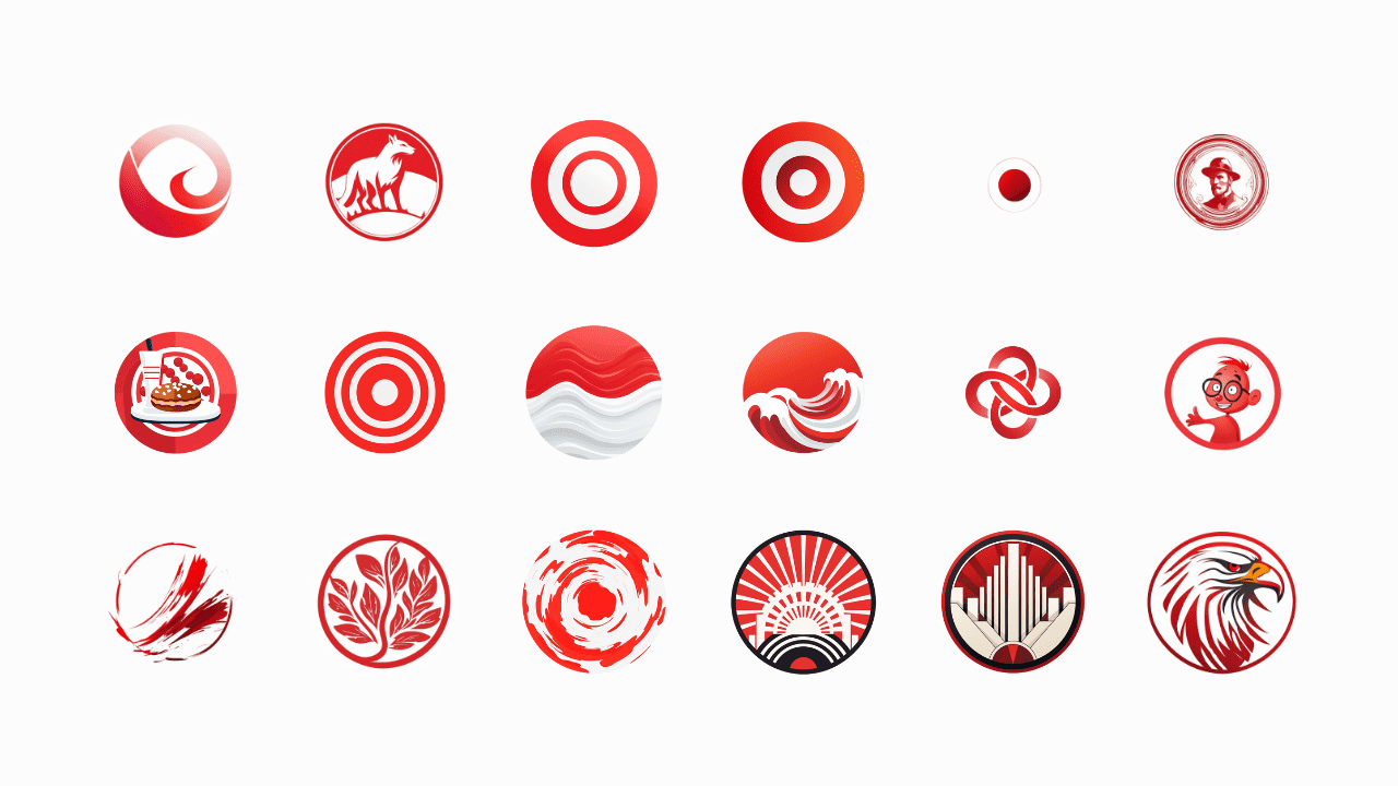 +30 Red Circle Logos: Free Templates Ready for Use - Eggradients.com