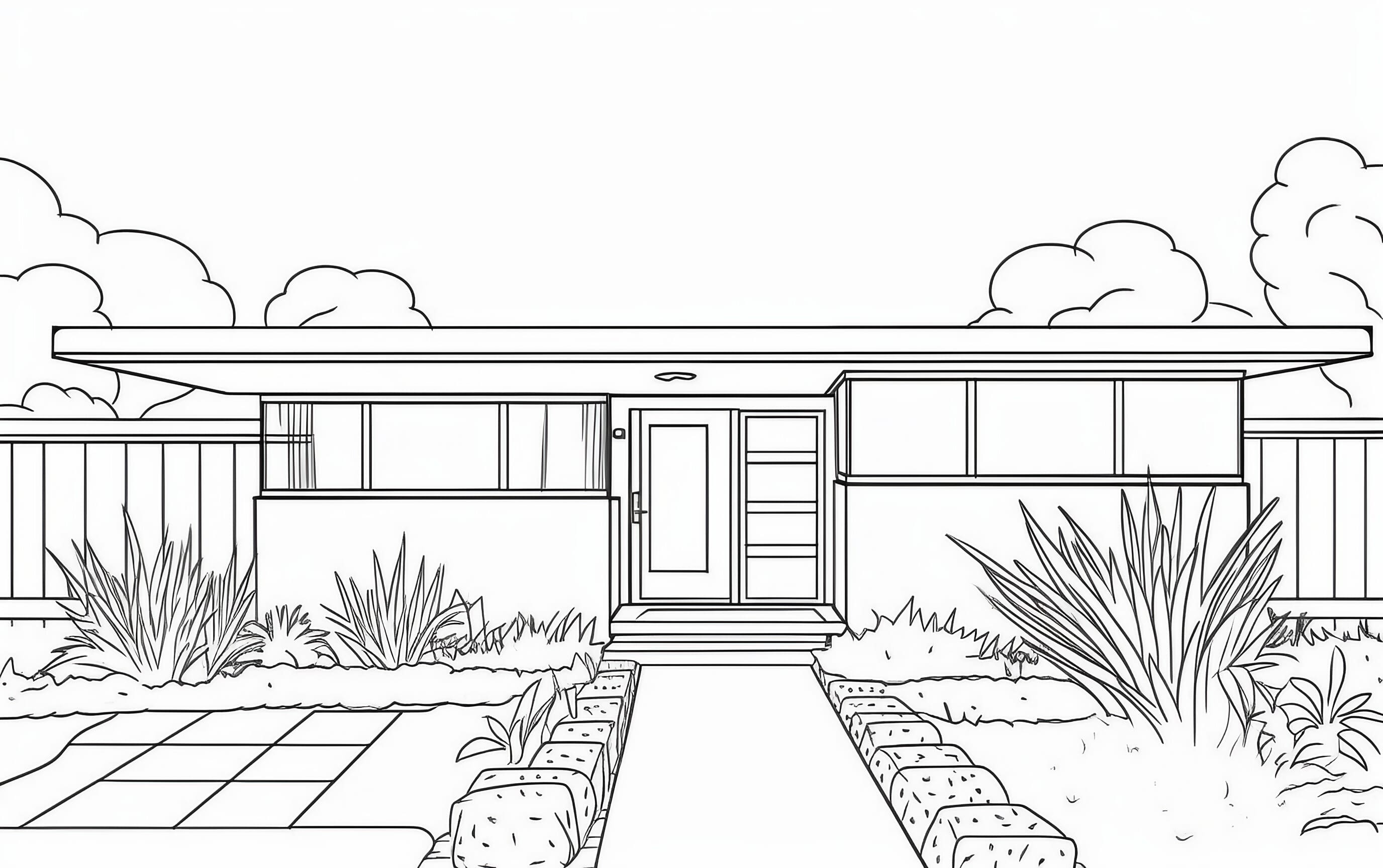 Modern House Coloring Pages