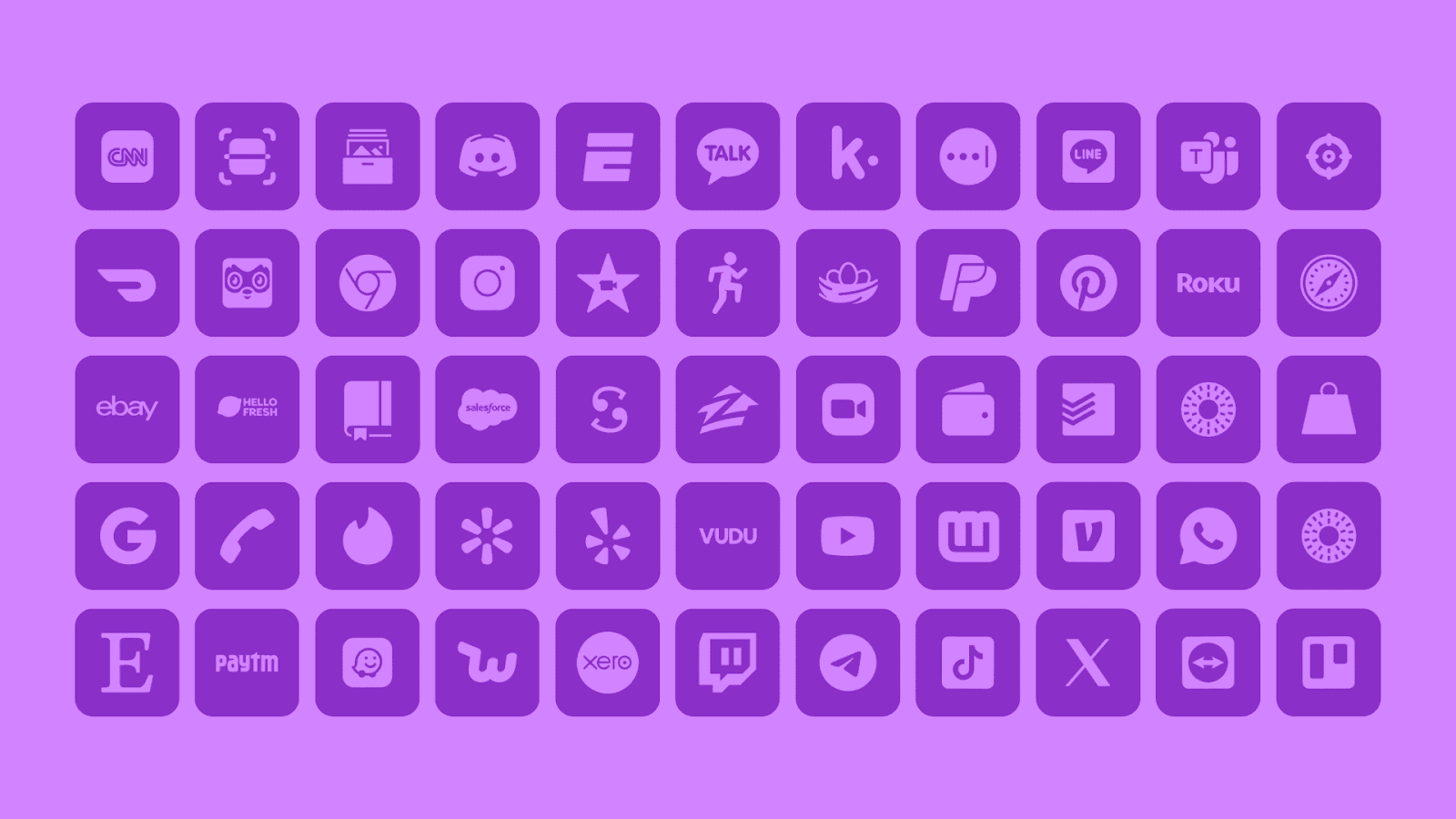 Purple Social Media Icon