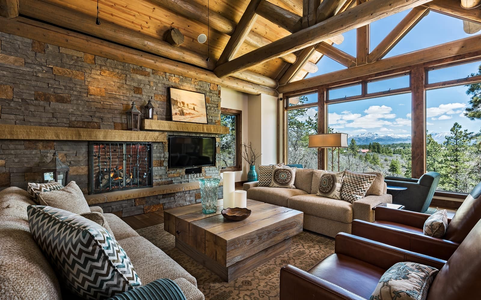 Madeen Interior Design - Contemporary Log Home