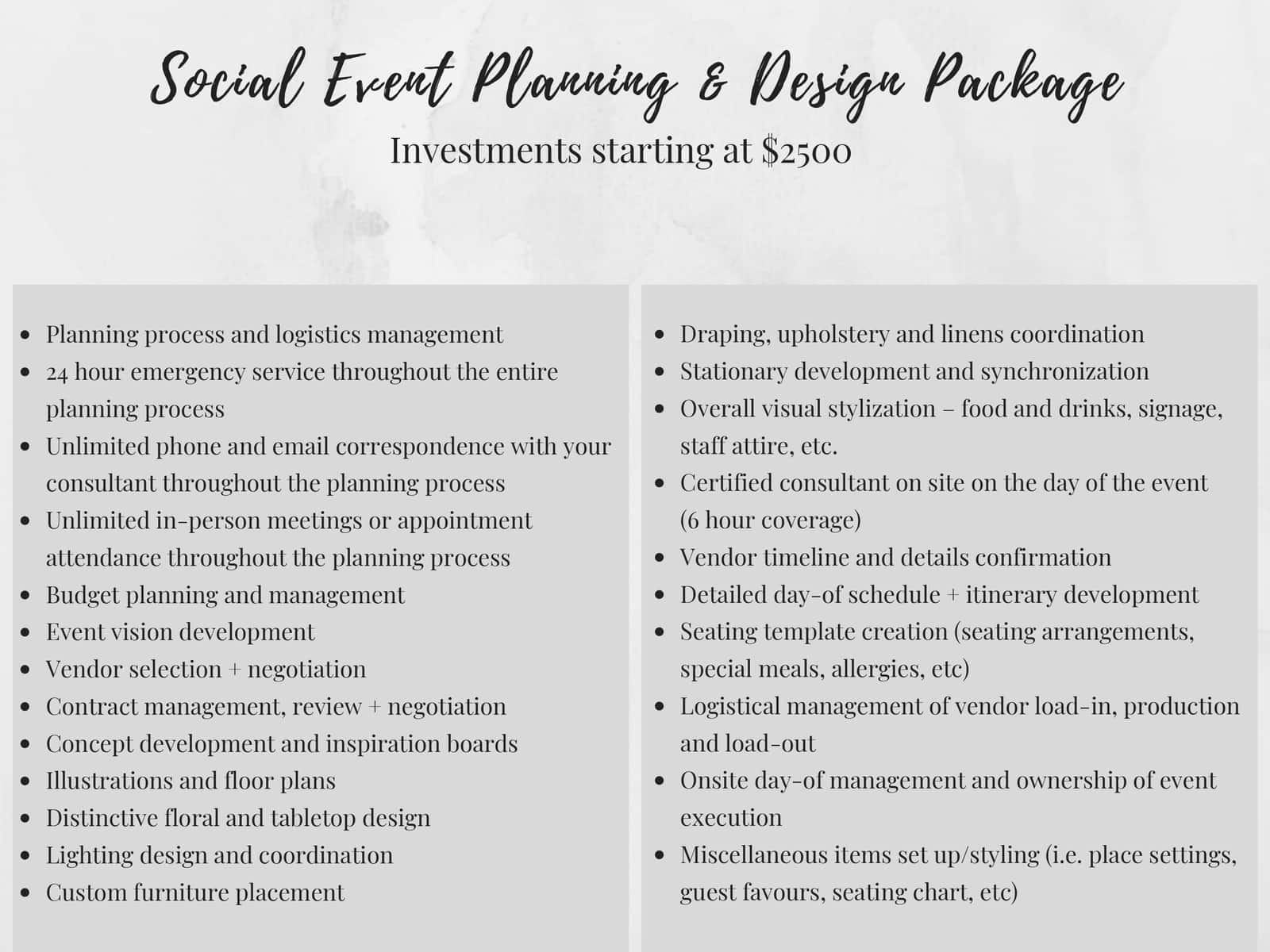 SOCIAL EVENT PLANNING + DESIGN