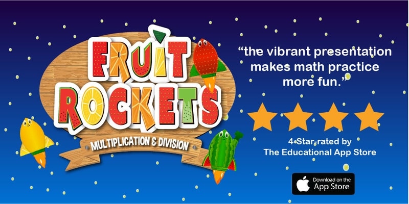 Fruit Rockets Multiplication Division: A 3rd grade math game