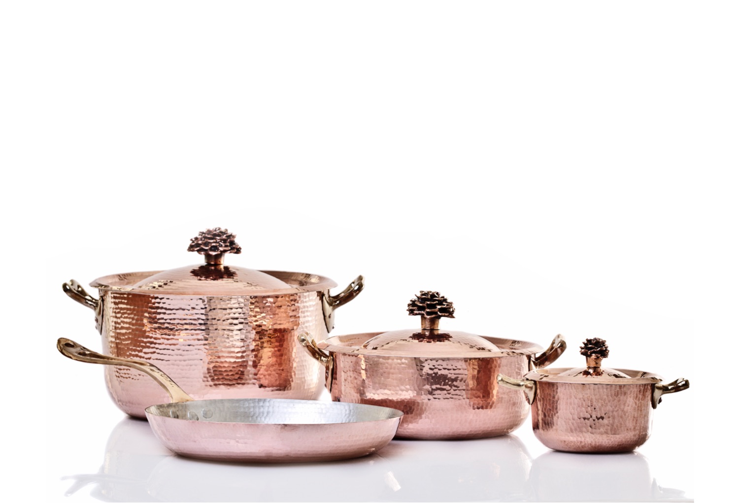 Amoretti Brothers Copper Cookware - Copper Cookware Set of 7 "Flower"