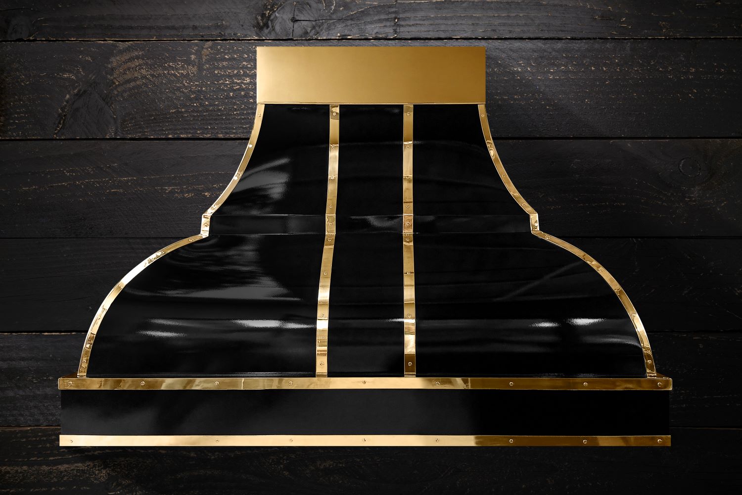 Amoretti Brothers Custom Range Hoods - Polished Black & Brass Range ...