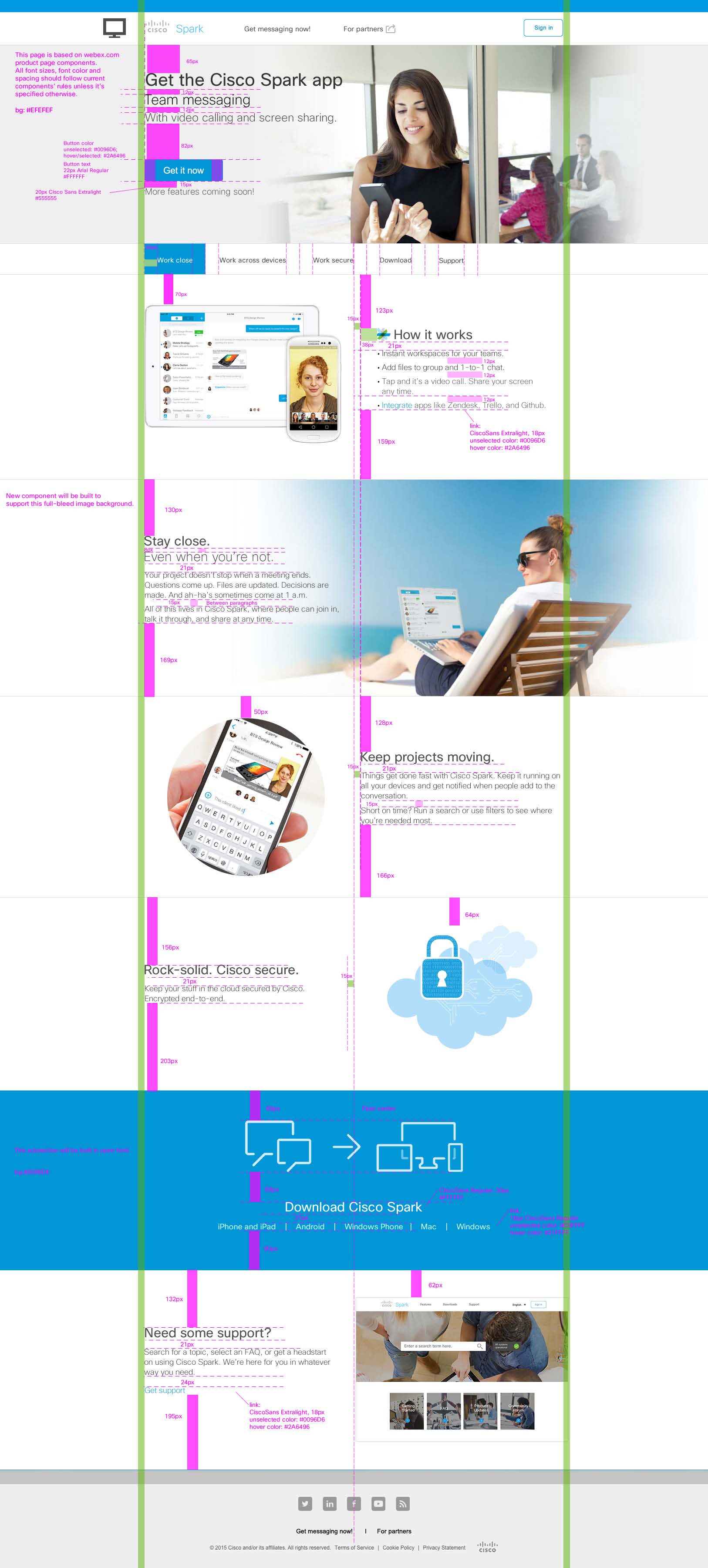 Cisco WebEx and Cisco Spark website design