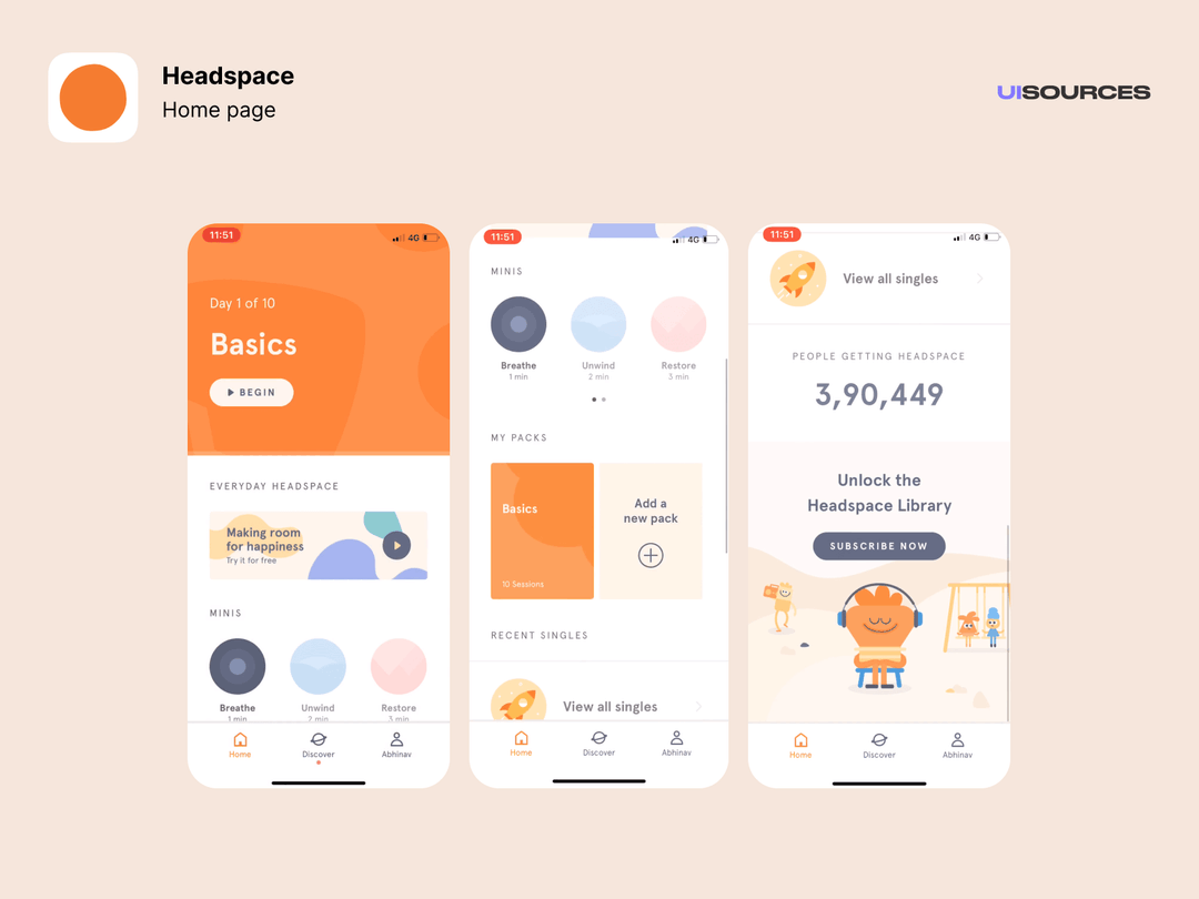 Headspace - App Store Screenshots Screenshots | UI Sources