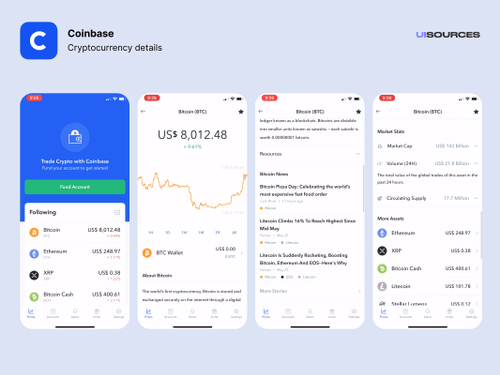 Coinbase - Content Screens Screenshots | UI Sources