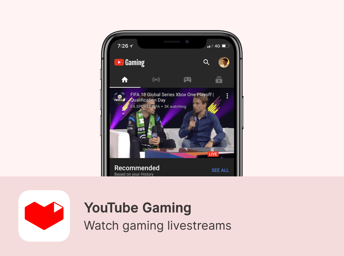 YouTube Gaming - Splash and welcome screen | UI Sources