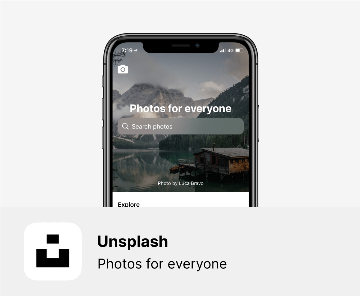 Unsplash - Home screen | UI Sources
