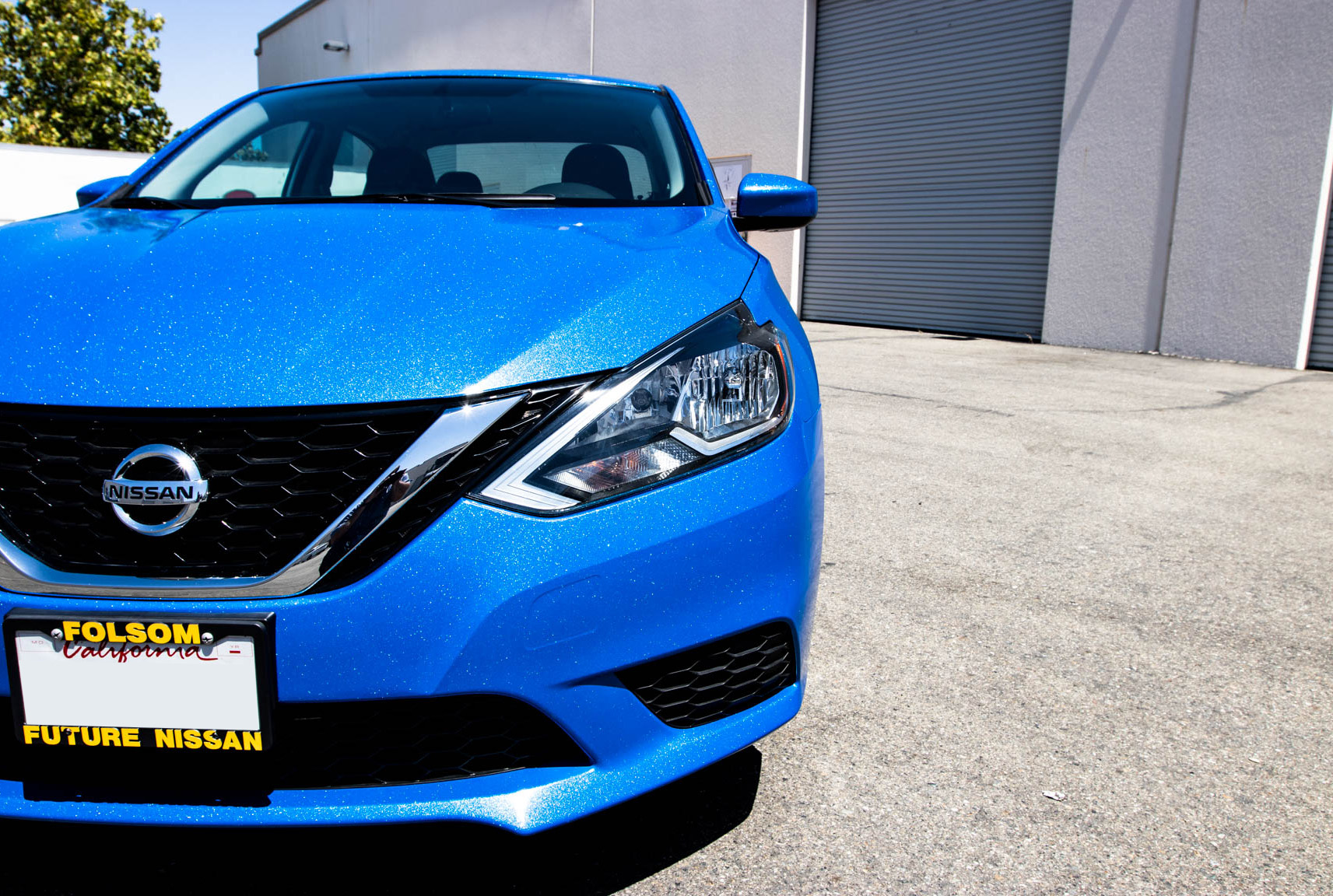 Nissan Sentra Diamond Blue Paint Wrap - Paint Wraps | Palmer Signs Inc.